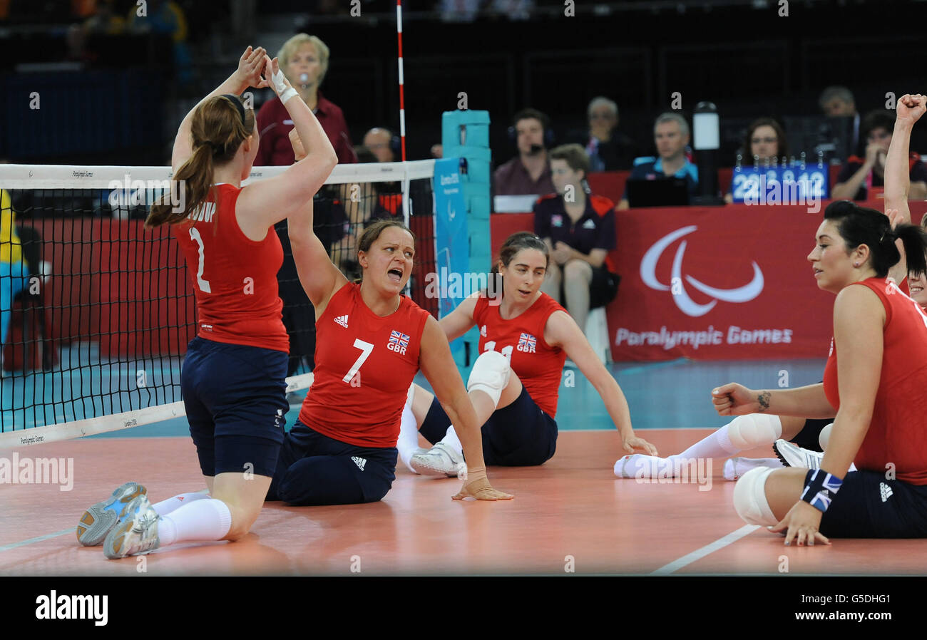 Martine Wright (number 7) in action during the Preliminary match in the ...