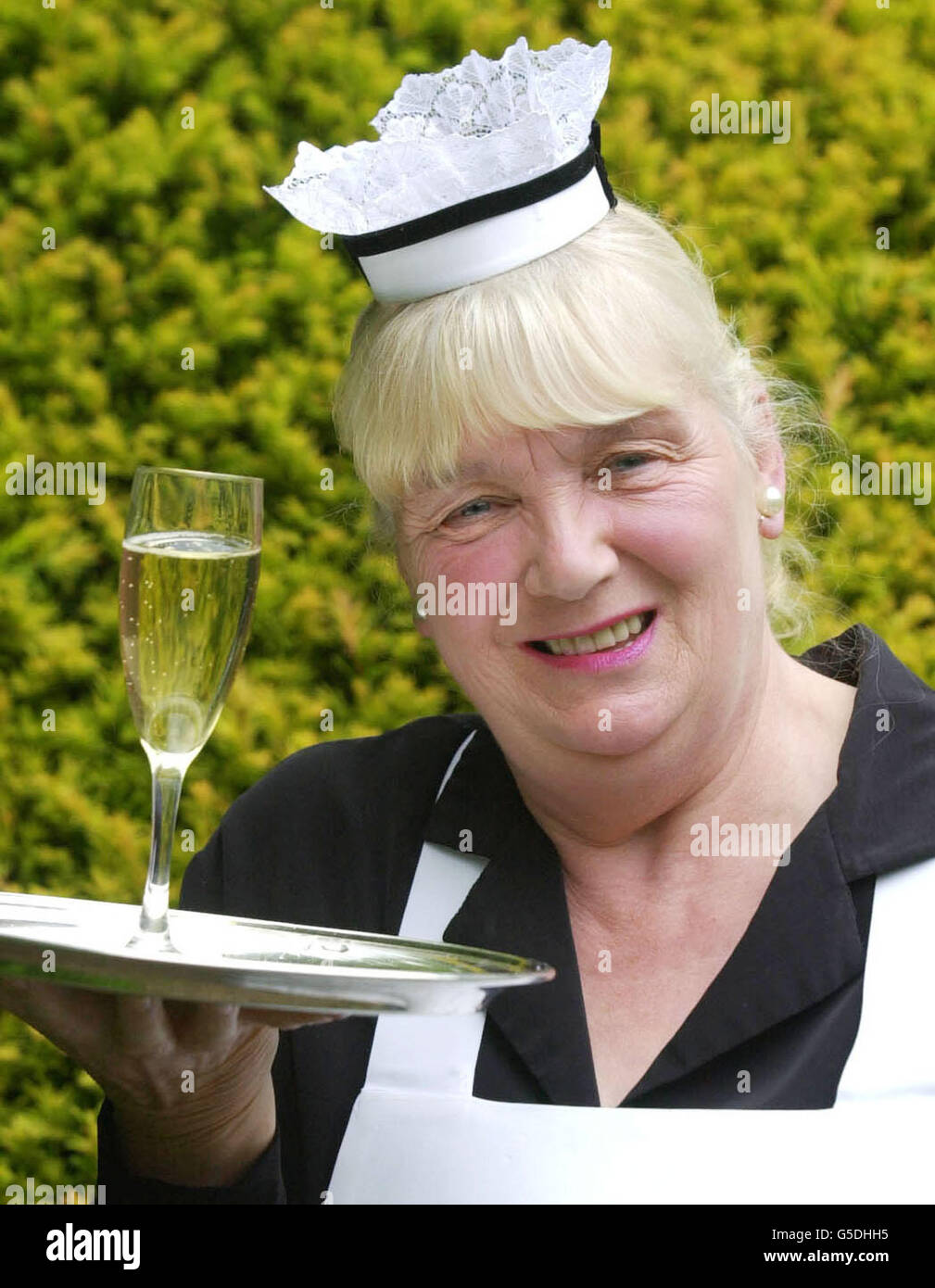 Jean Barton, at work in the Black Swan Hotel, Helmsley near York, after ...