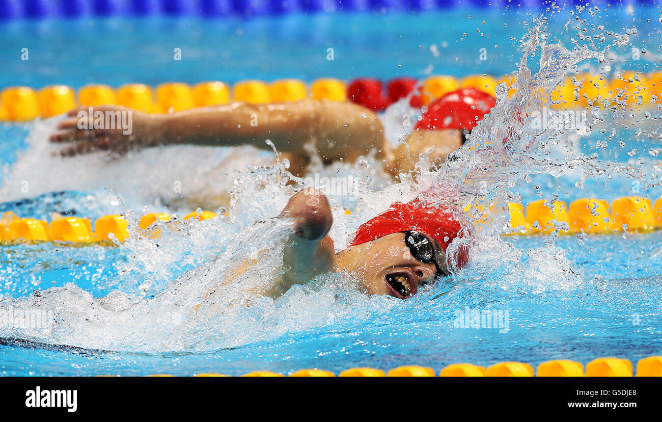 Great Britain's men's 400m Freestyle S8 heat 2 at the aquatics centre ...