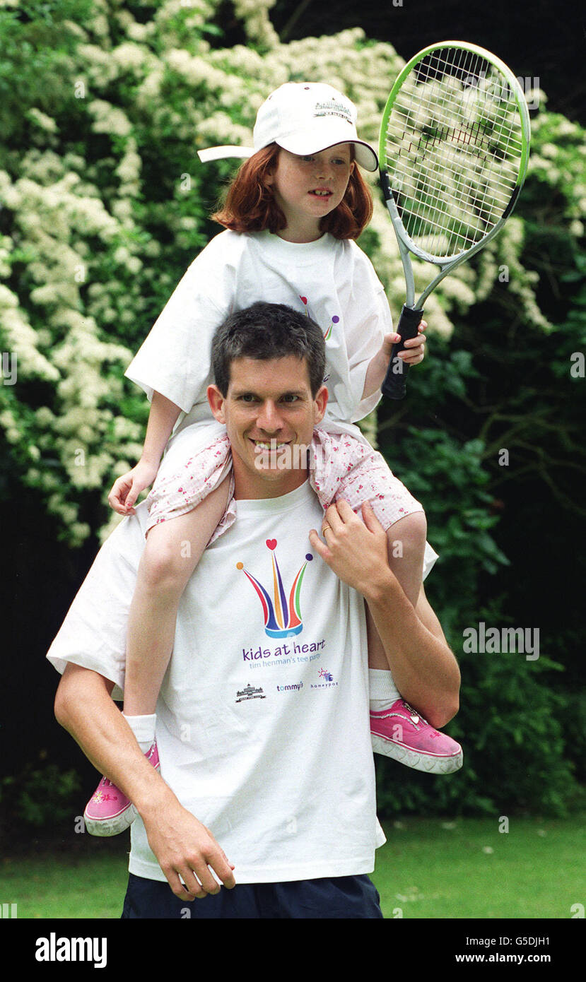 British number one tennis player Tim Henman and Nicole Quilligan, 7 ...