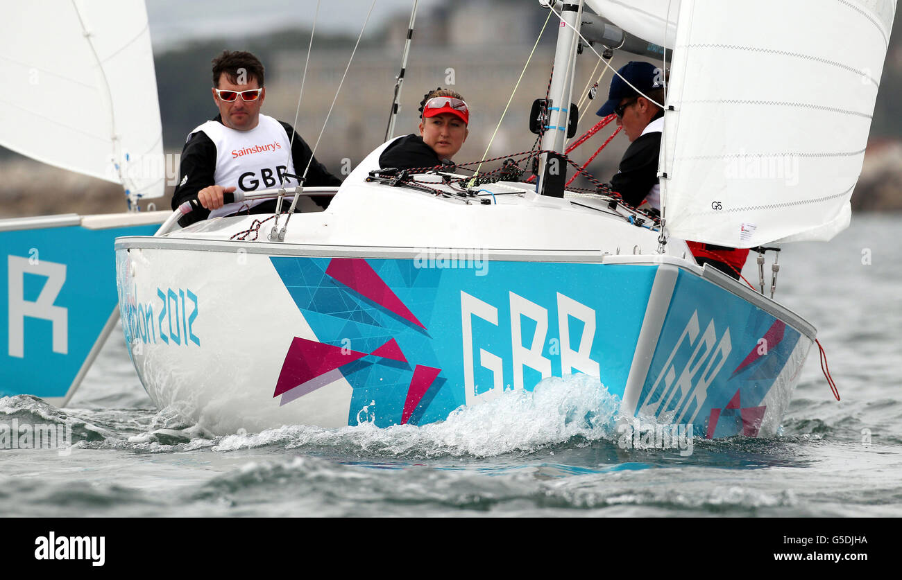 Great Britain's Sonar team John Robertson, Hannah Stodel and Stephen ...