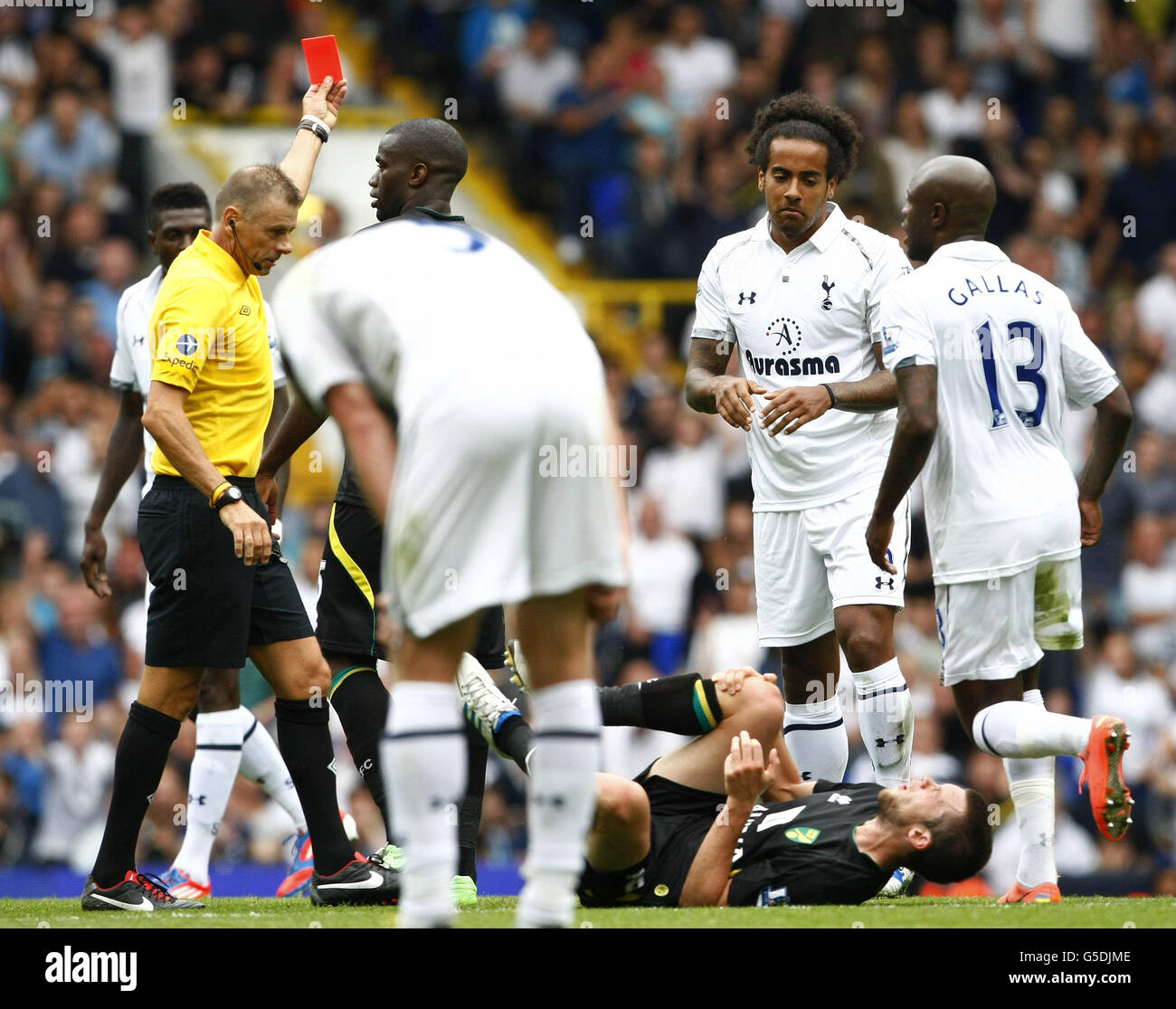 For which he shown straight red card hi-res stock photography and ...