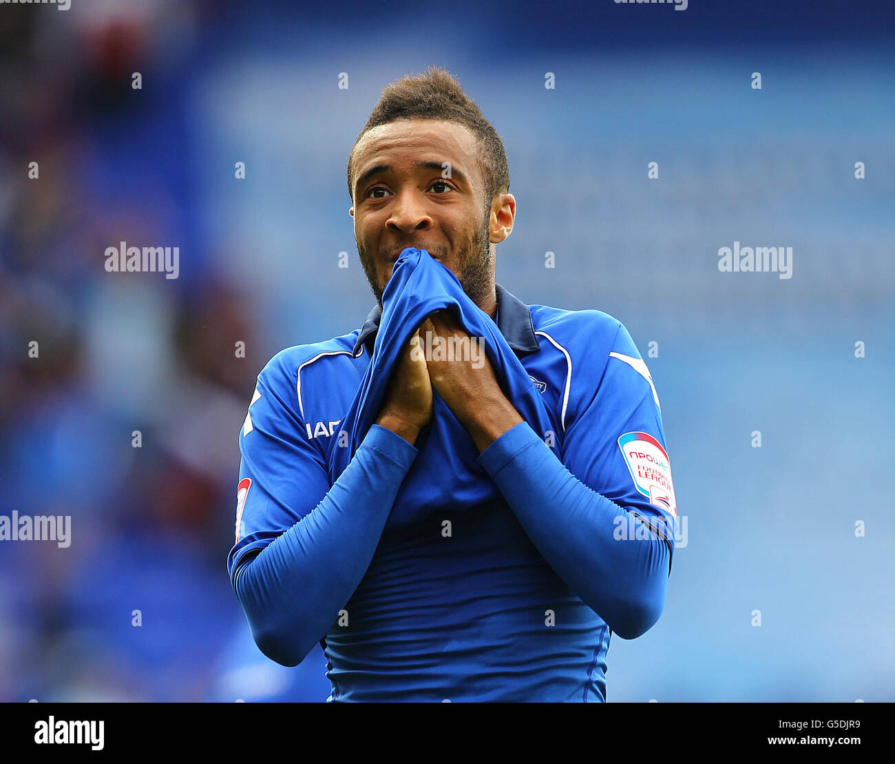 Birmingham City's Nathan Redmond shows his relief following the npower ...