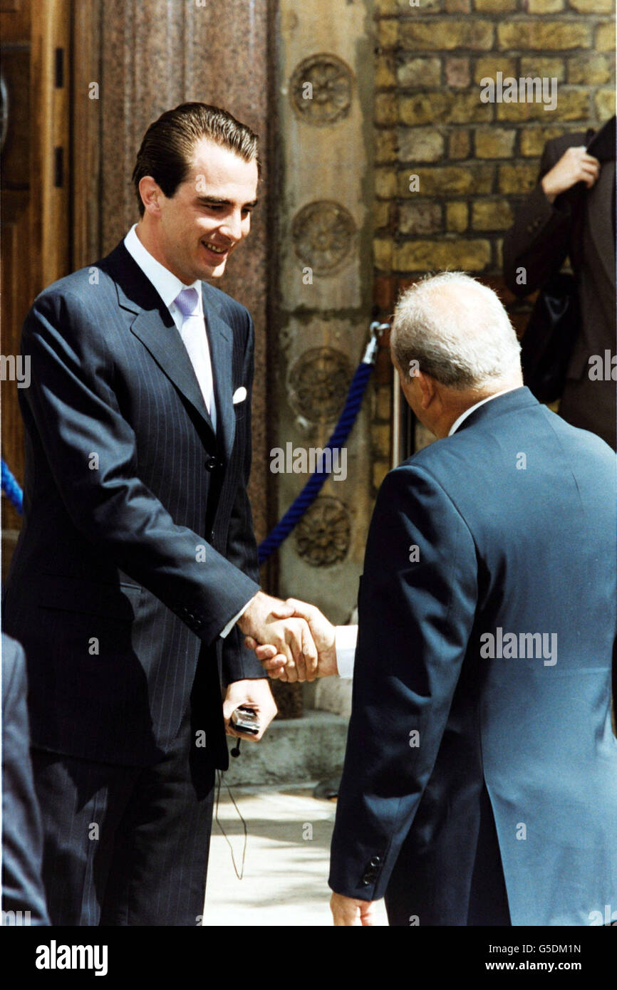 Prince Nicholas of Greece attending the christening of Prince of nine ...