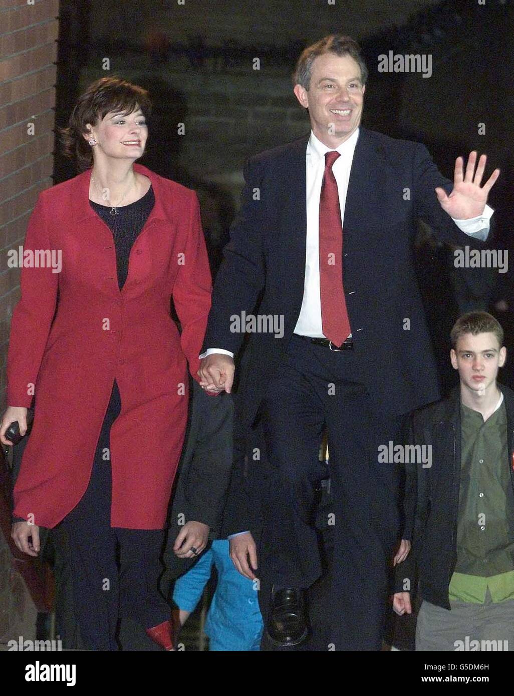 British Prime Minister Tony Blair and his wife Cherie arrive at Newton ...