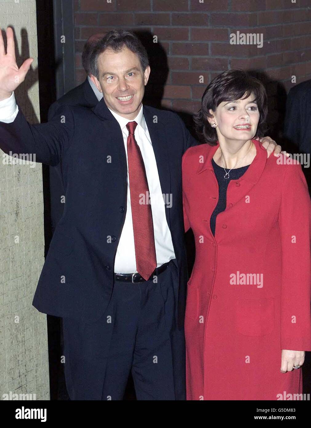British Prime Minister Tony Blair and his wife Cherie arrive at Newton ...