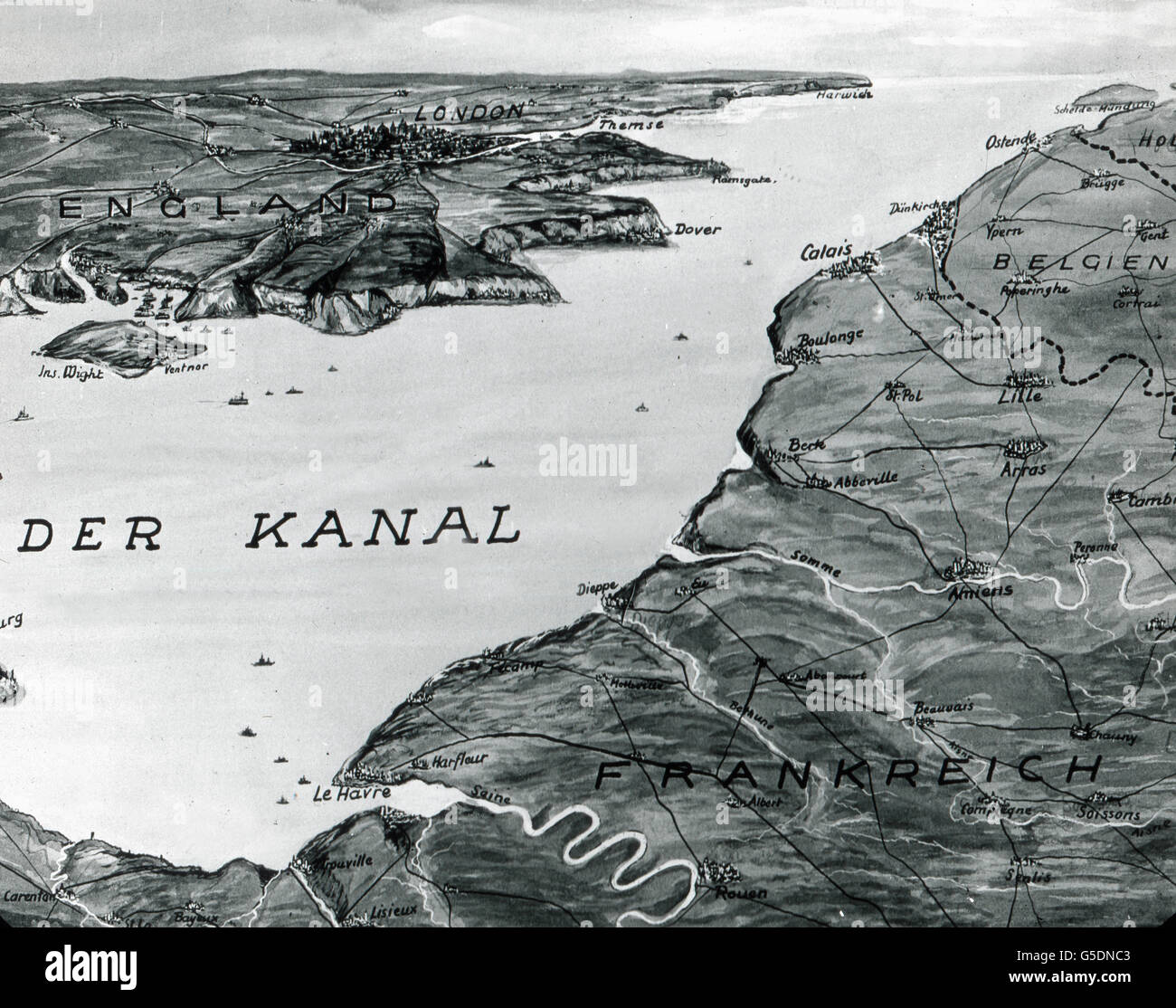 Map of the english channel High Resolution Stock Photography and Images ...