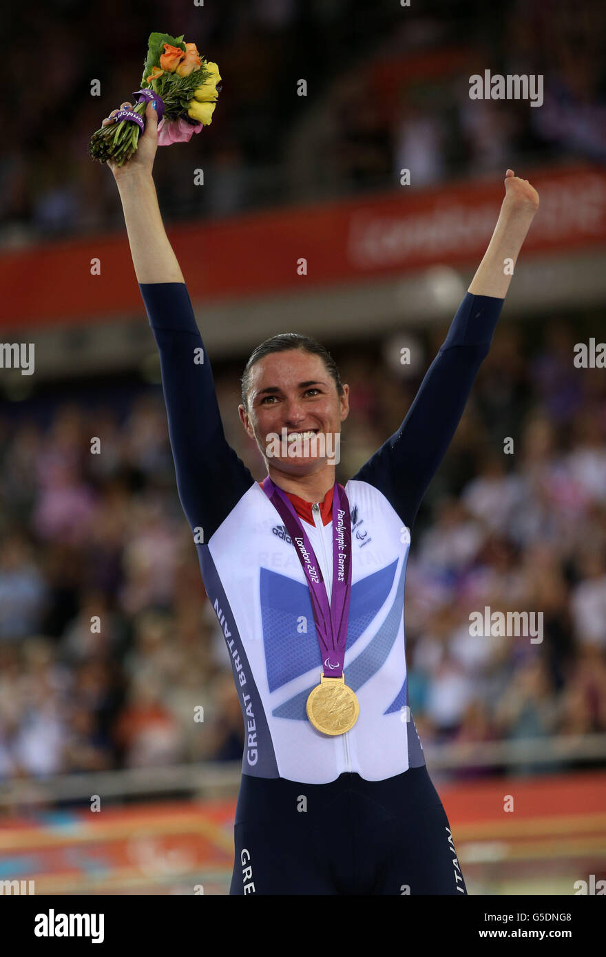 Great Britain's Sarah Storey with her Gold Medal after winning the ...