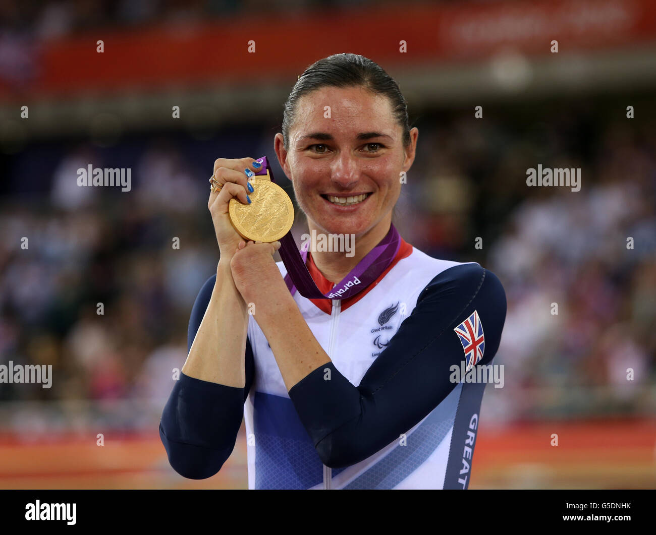 Great Britain's Sarah Storey with her Gold Medal after winning the ...
