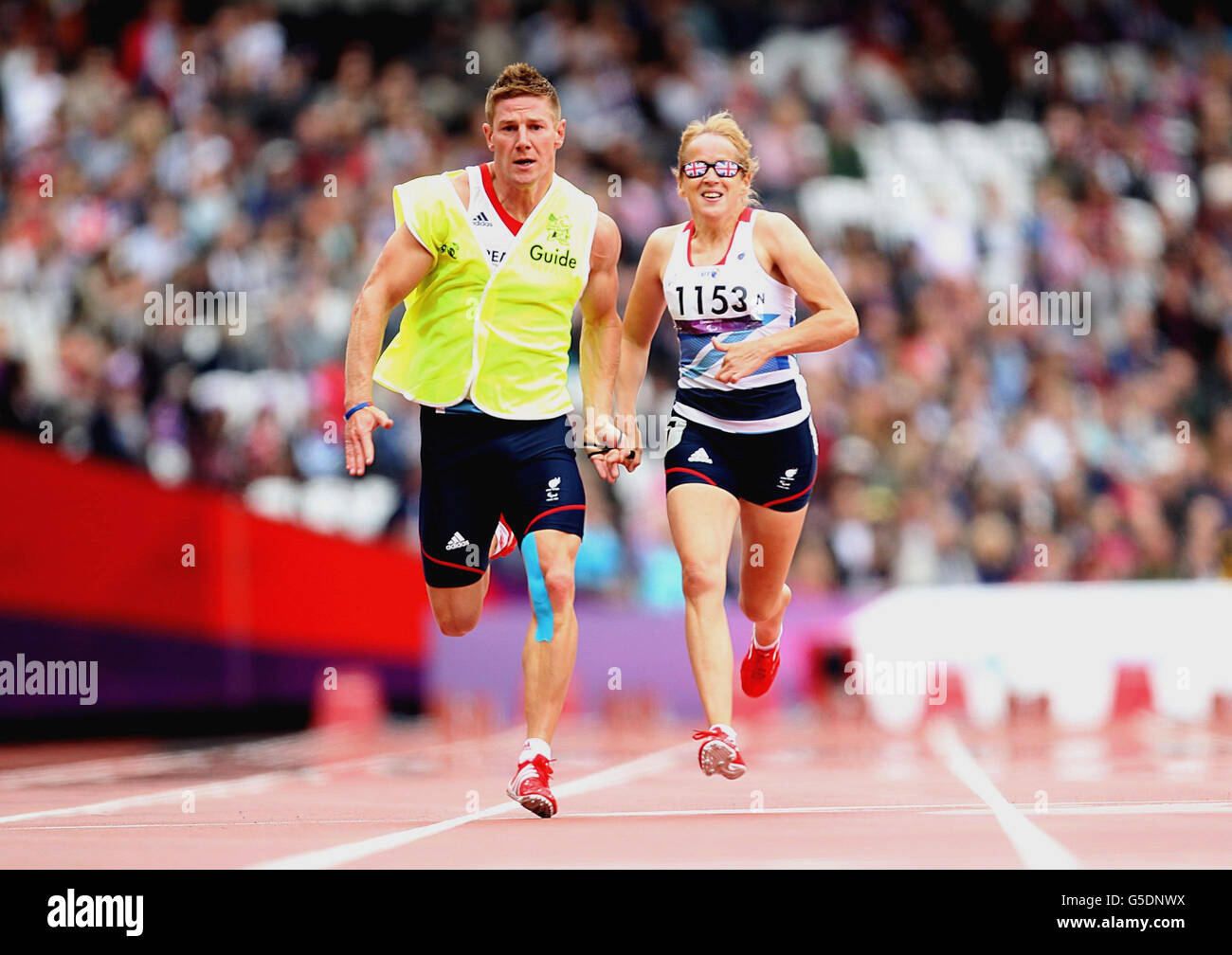 Great Britain's Tracey Hinton and Steffan Hughes (Guide) during the ...