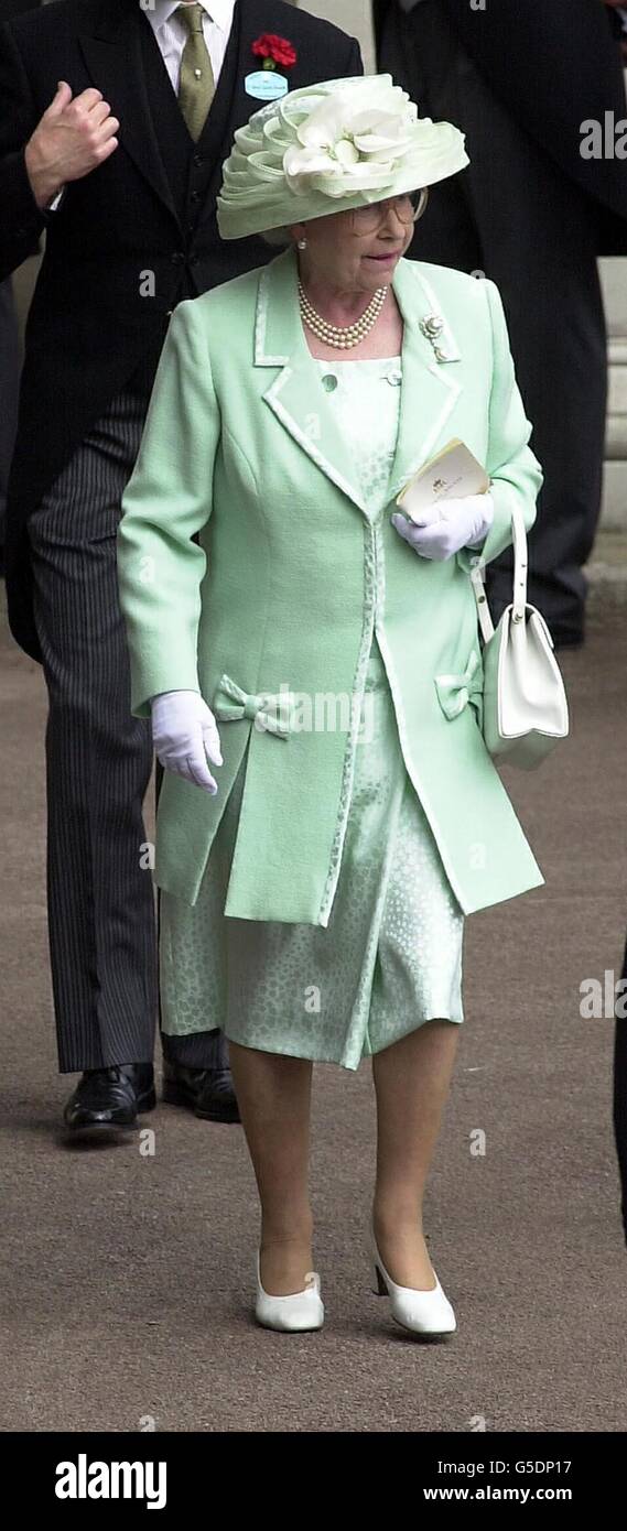 Queen Elizabeth II, in the Royal enclosure, attending Royal Ascot after ...