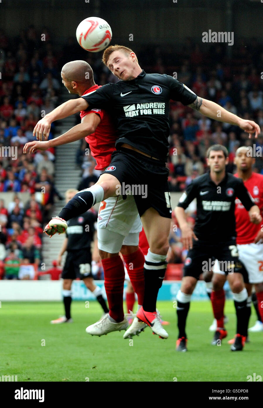 Charlton Athletic's Jordan Cook (right) and Nottingham Forest's Adlene ...