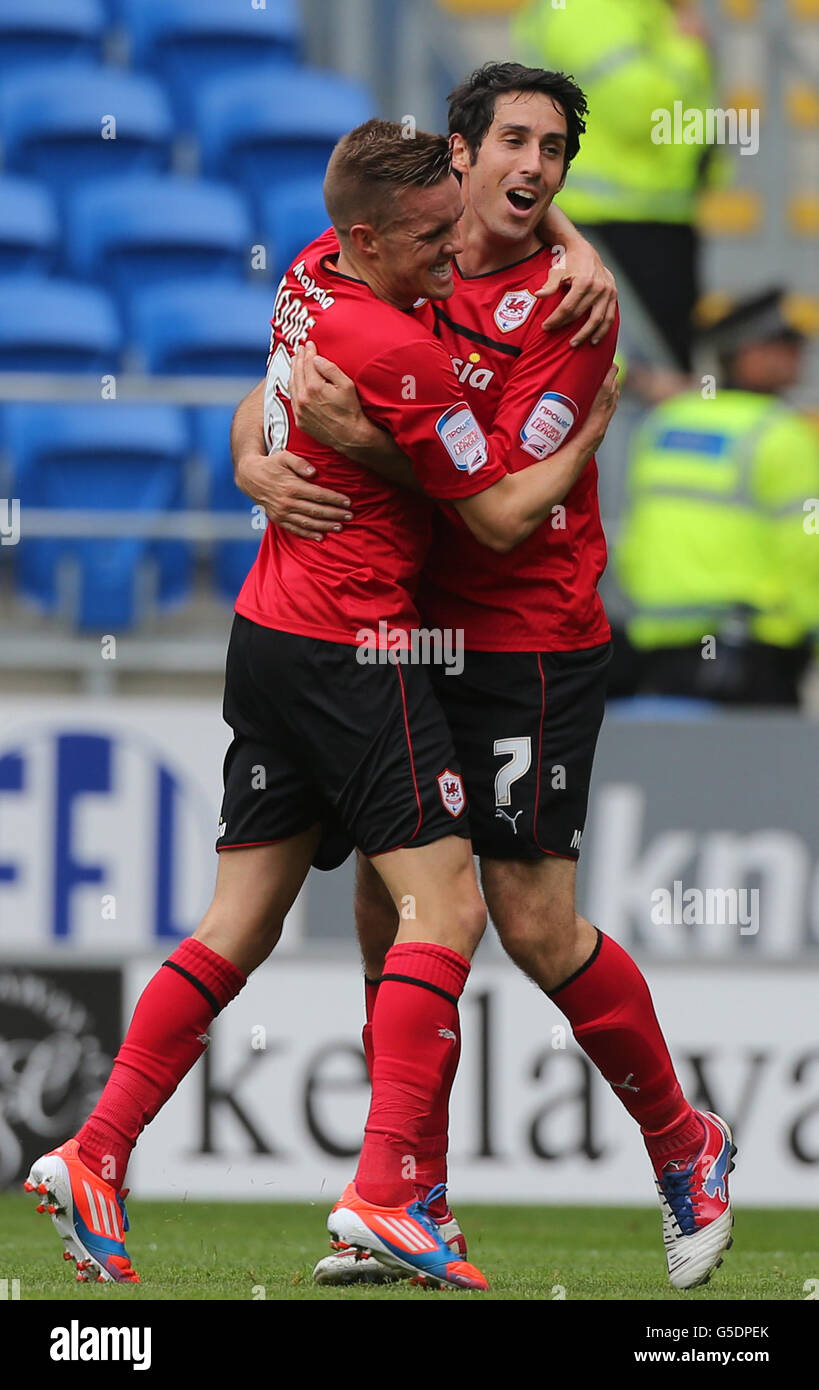 Cardiff City's Peter Whittingham celebrates scoring his second goal ...