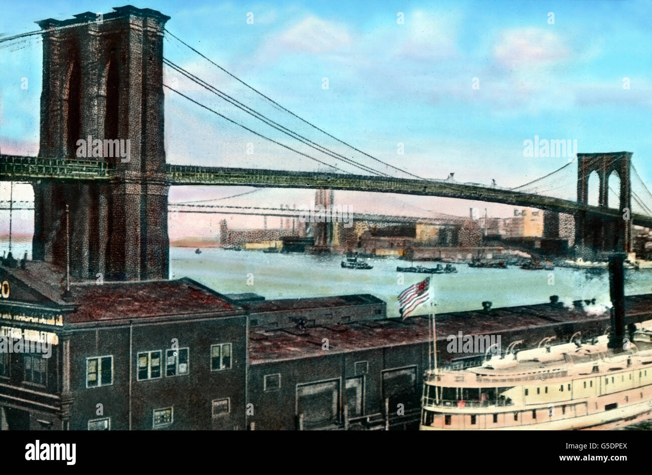 Die Brooklyn Bridge in New York. America, North, USA, United States of ...