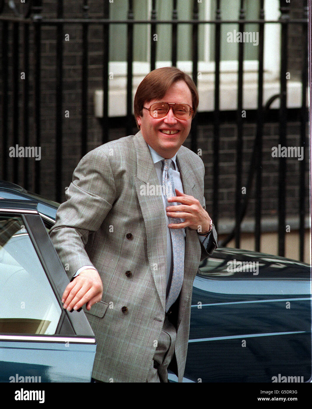 David Mellor arriving at 10 Downing Street where he was appointed ...