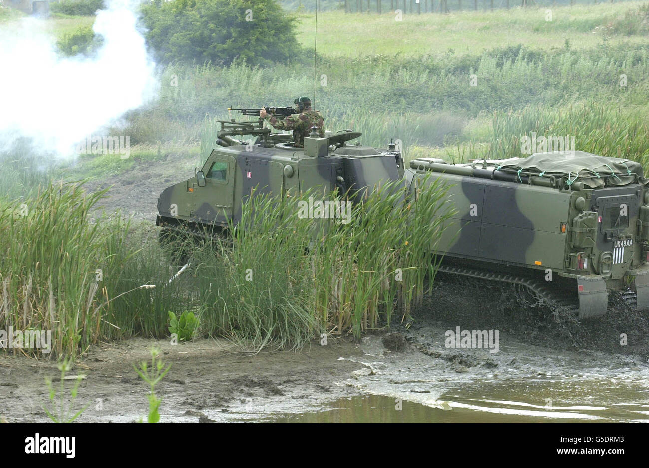 One of the Royal Marines Commandos "Viking" armoured vehicles in action ...