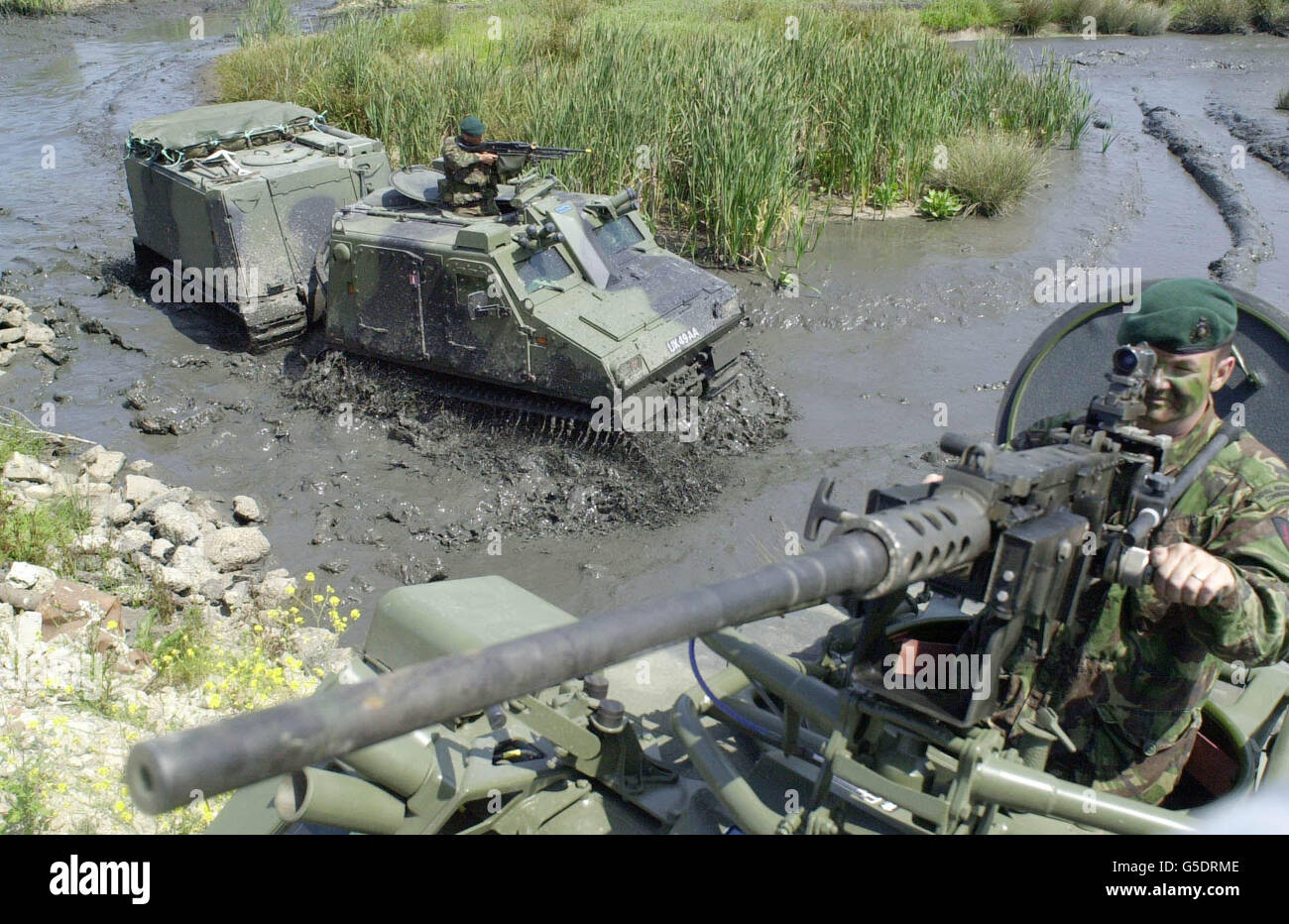 One of the Royal Marines Commandos "Viking" armoured vehicles in action ...