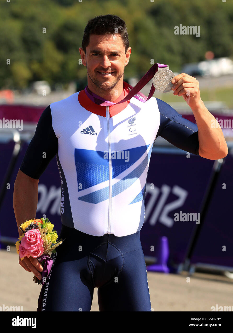Great Britain's Mark Colbourne with his Silver Medal following the Men ...