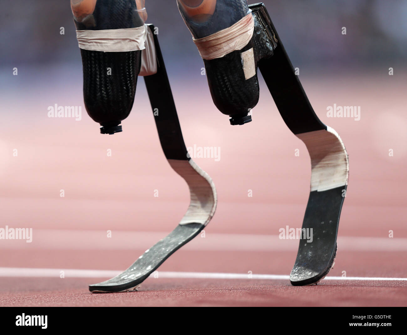 London Paralympic Games - Day 7. A view of a competitors prosthetic ...
