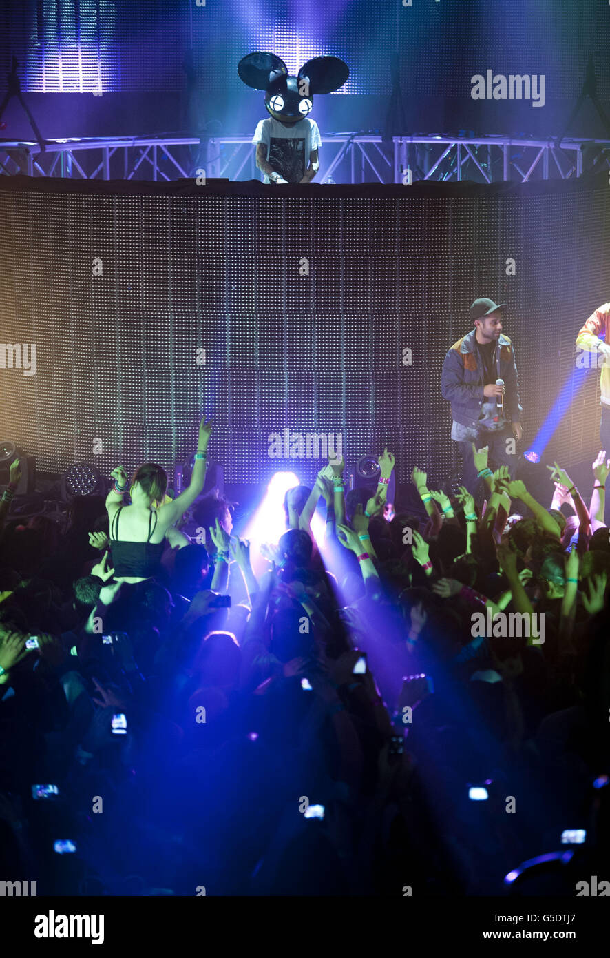 Deadmau5 (real name Joel Thomas Zimmerman performing at the Roundhouse ...