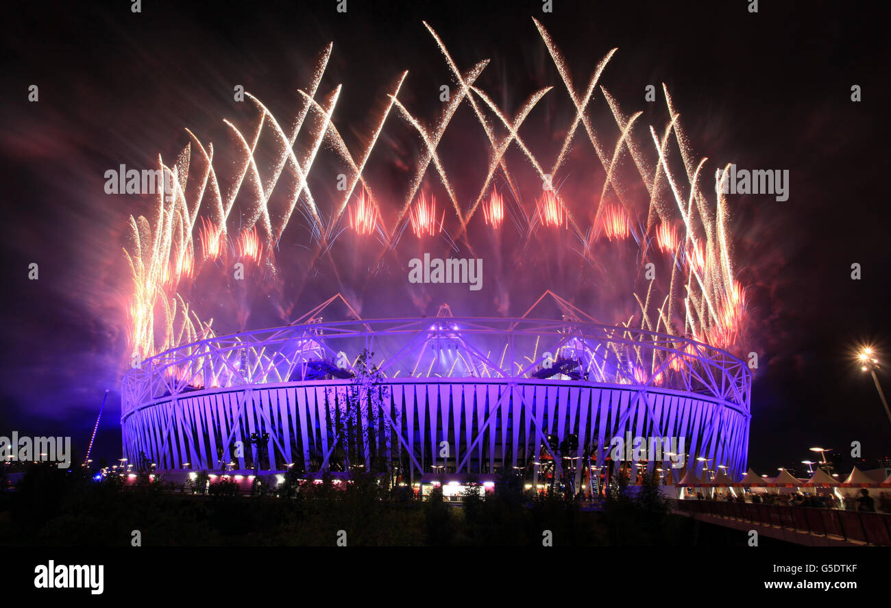Fireworks explode over olympic stadium hi-res stock photography and ...