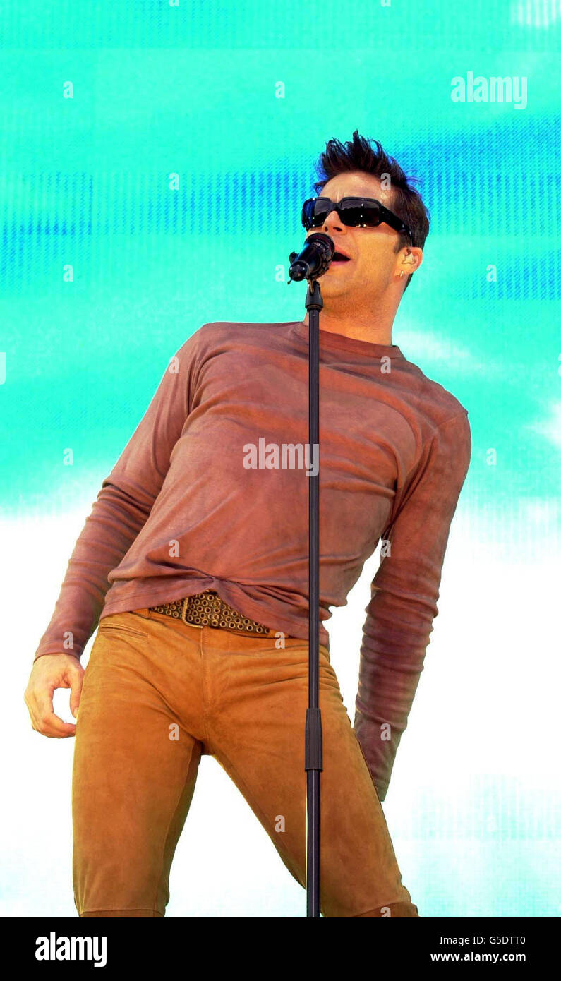 Ricky Martin performing on stage at the Capital FM Party in the Park ...