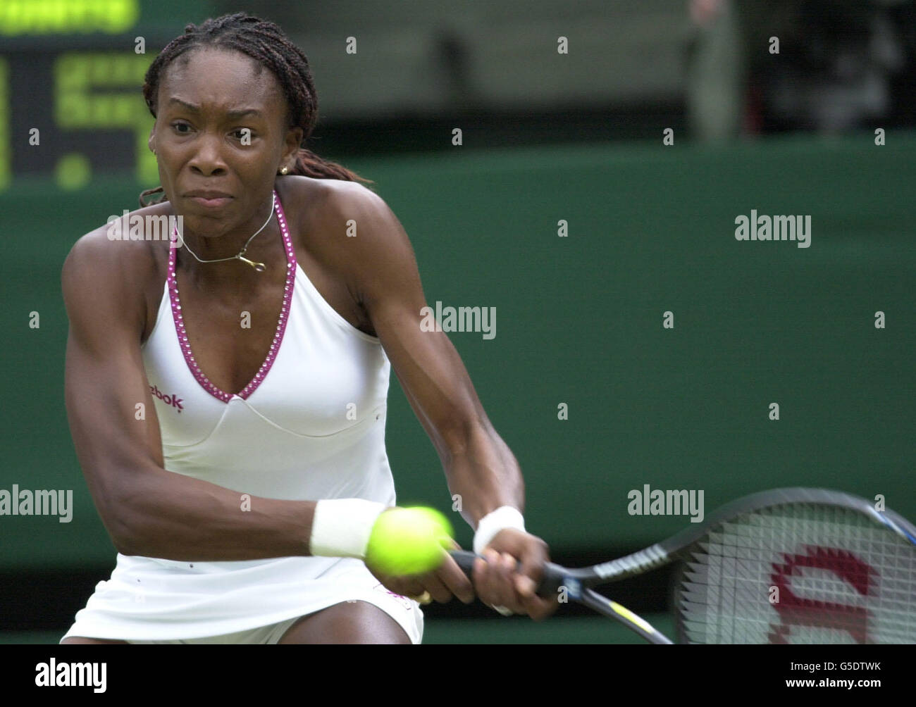 USA's Venus Williams in action against Justine Henin of Belgium during ...