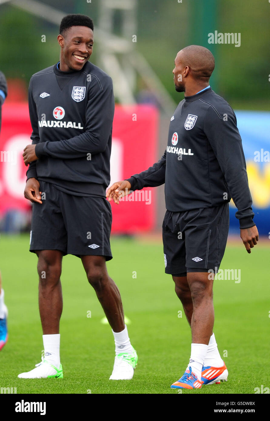 Englands danny welbeck left and jermain defoe during training hi-res ...