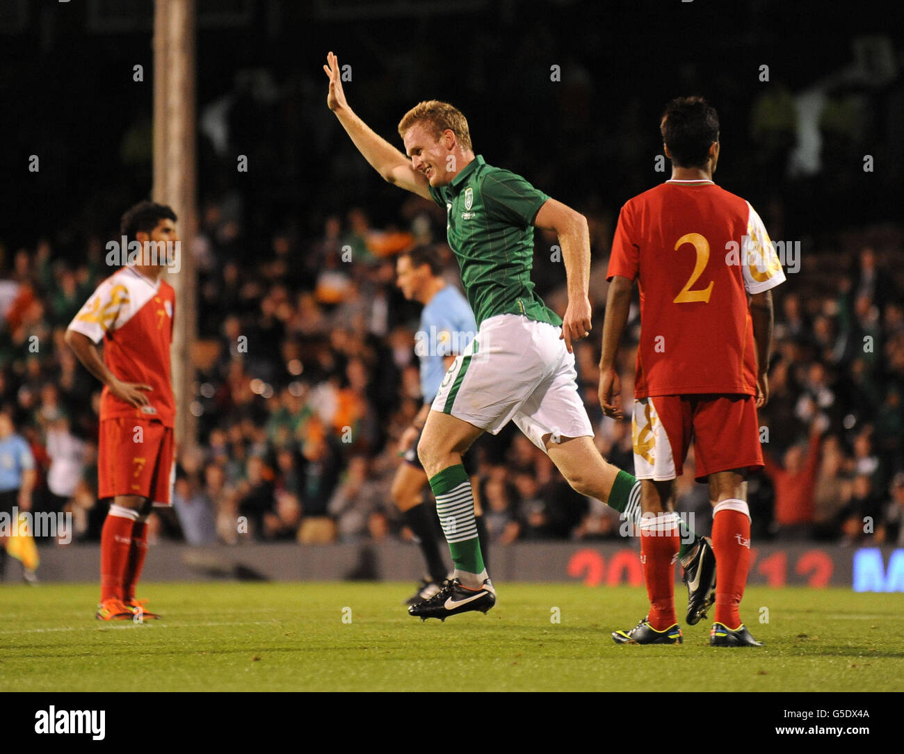 Republic of Ireland's Alex Pearce celebrates after scoring his sides ...