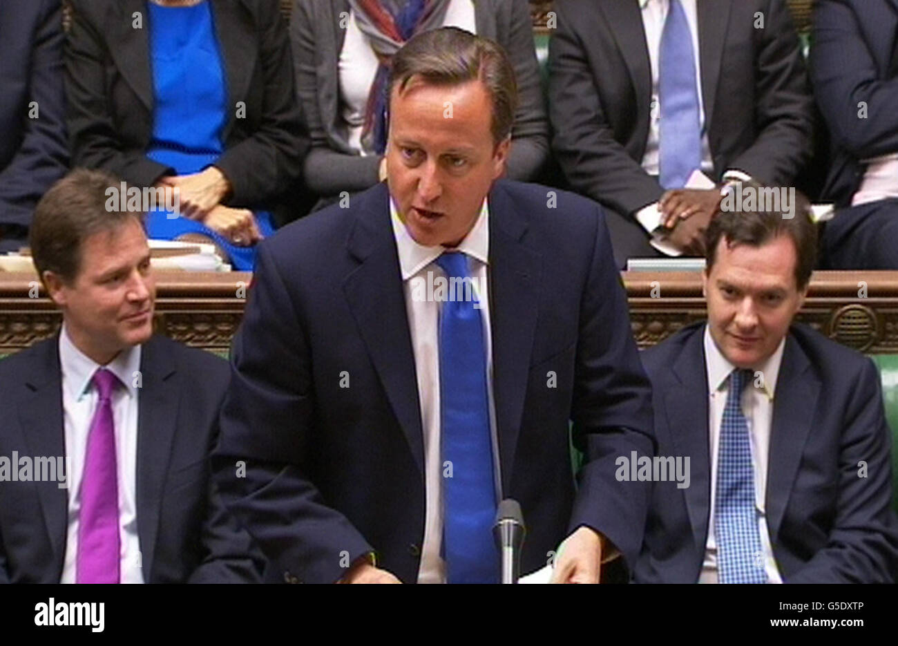 Prime Minister David Cameron speaks during Prime Minister's Questions ...