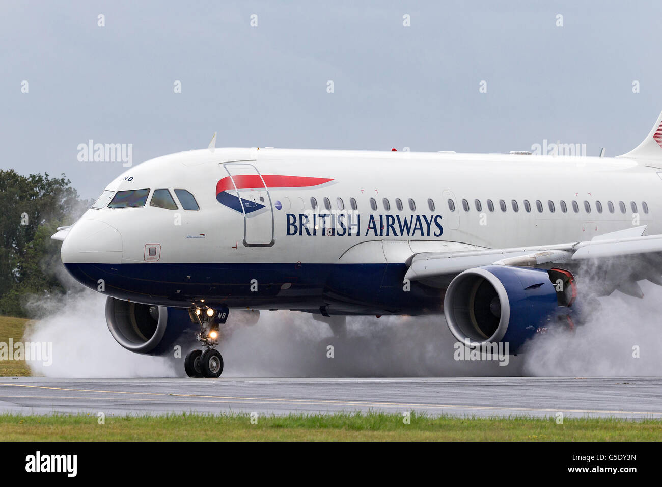 British Airways Airbus A318-112 aircraft arriving for static display at ...