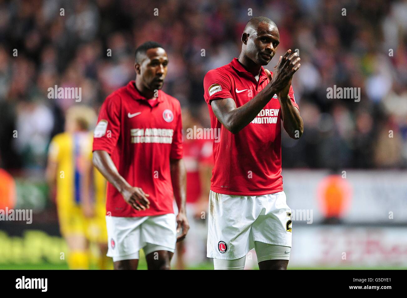 Charlton Athletic's Leon Cort and Ricardo Fuller react after the final ...