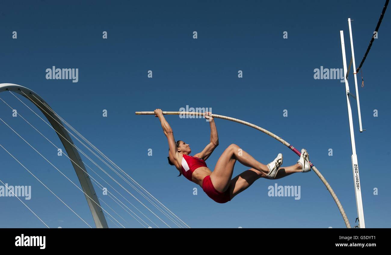 Mary Saxer competes in the Pole Vault during the Great North CityGames ...