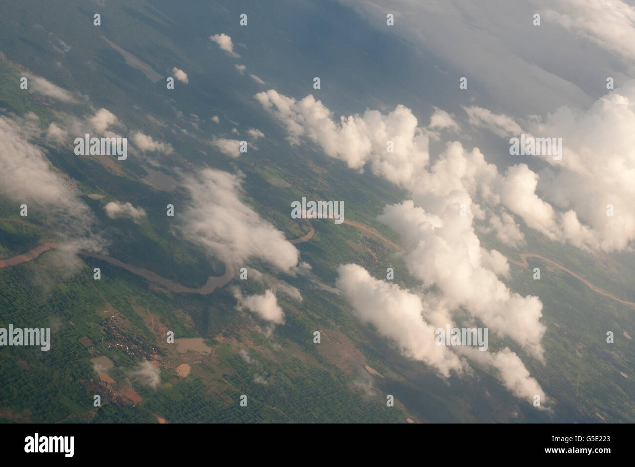 Aerial view of city of Raipur capital of Chattisgarh with its fields ...