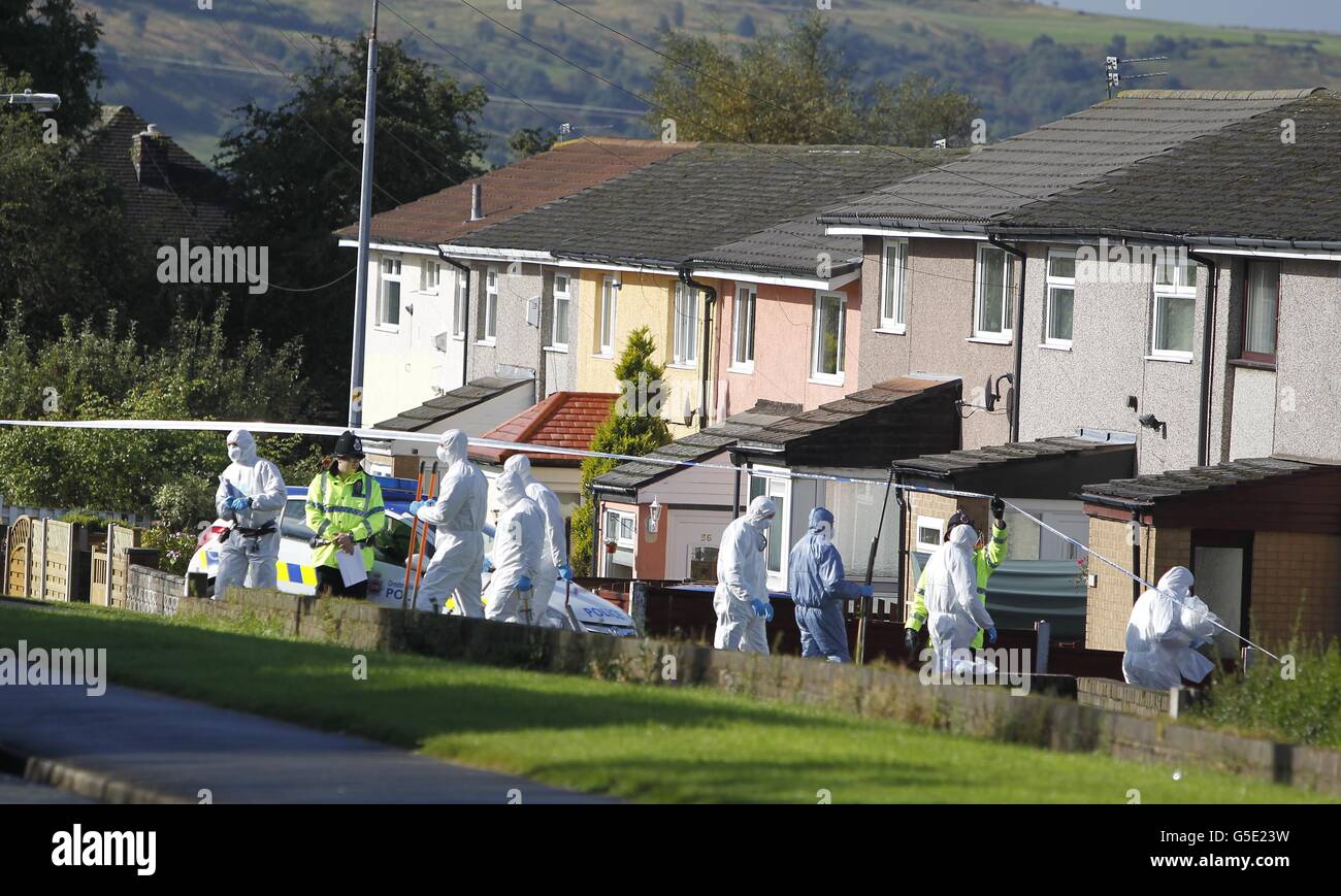 Forensic officers at the scene close to where police constables Fiona ...