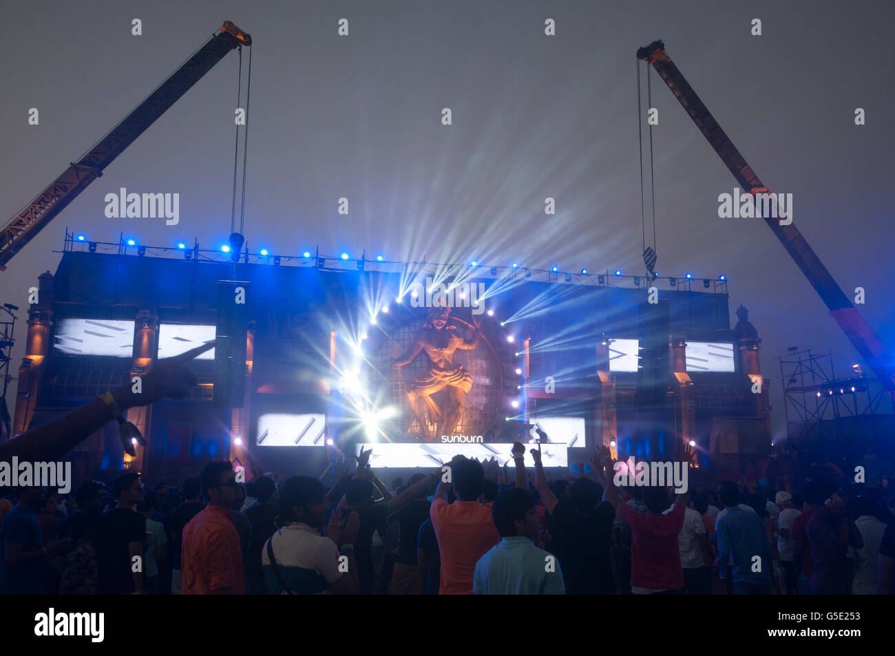 The biggest EDM festival in India Sunburn Goa at Vagator in December every year Stock Photo - Alamy