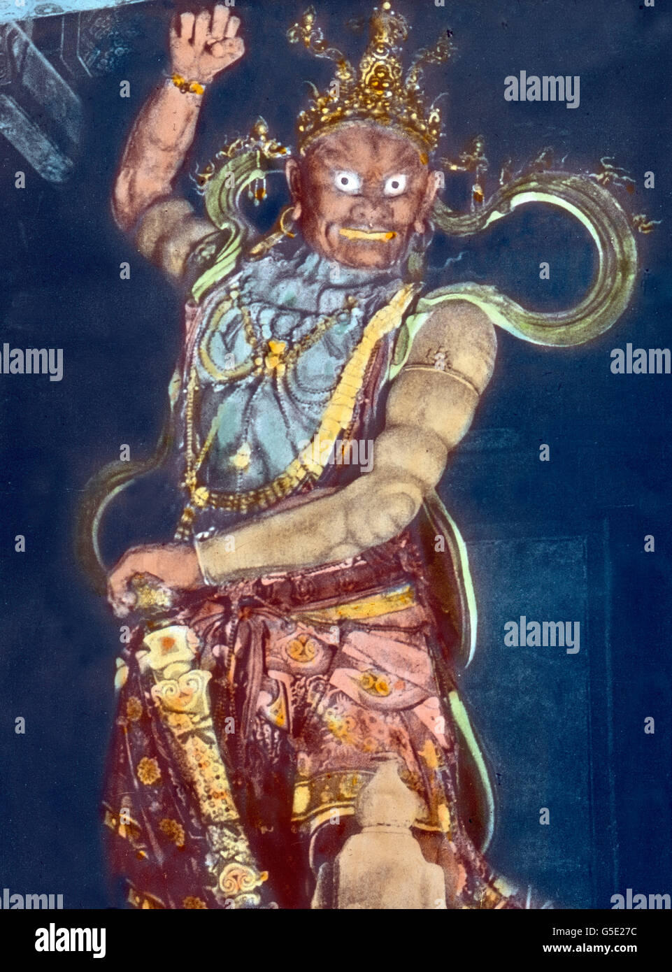 Ein Götterdämon. Statue of a demon. travel, history, historical, 1910s ...