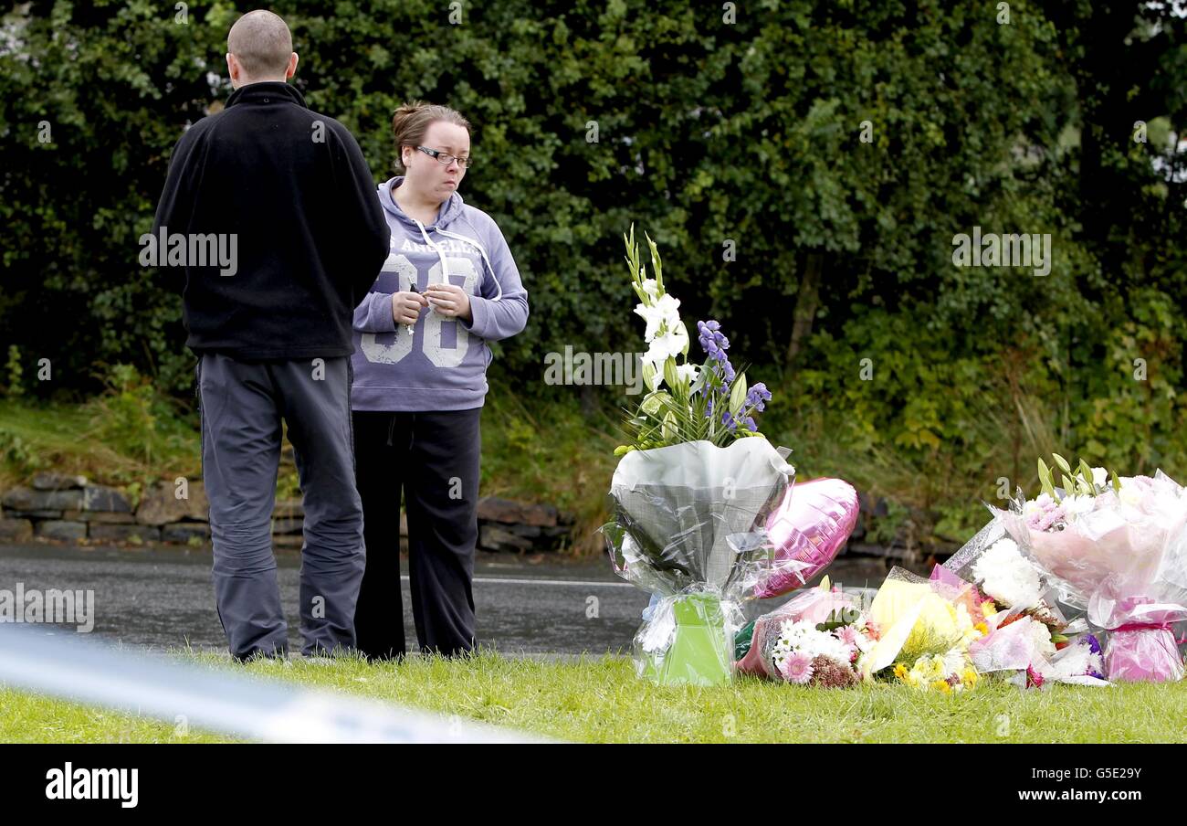 Floral tributes at the scene where police constables Fiona Bone, 32 ...