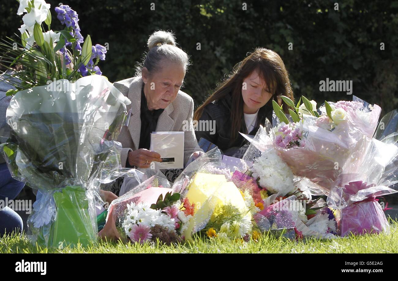 Floral tributes at the scene where police constables Fiona Bone, 32 ...