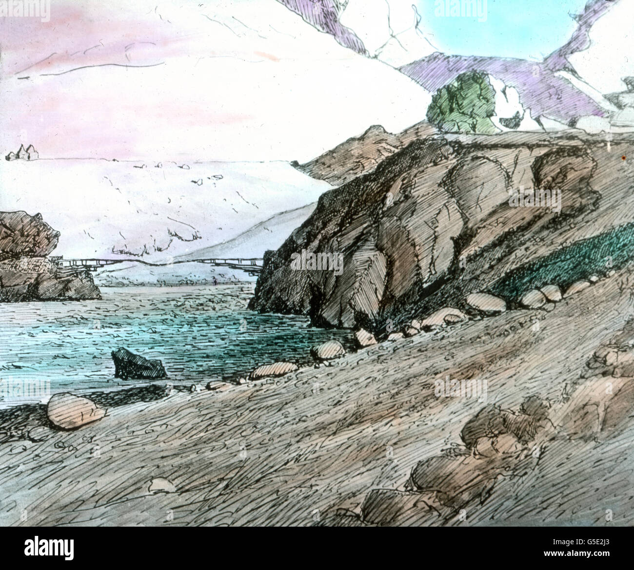 Brücke über den Indus. Bridge over the river Indus. travel, history ...