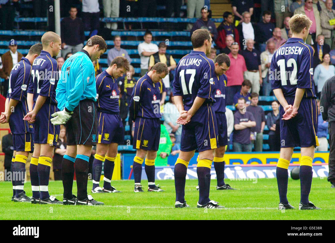 Wimbledon FC players take a minutes silence at Selhurst Park, South ...