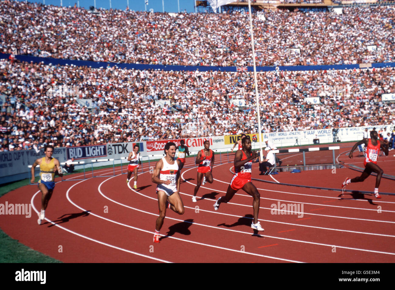 USA's Andre Phillips (second r) in action alongside the eventual winner ...