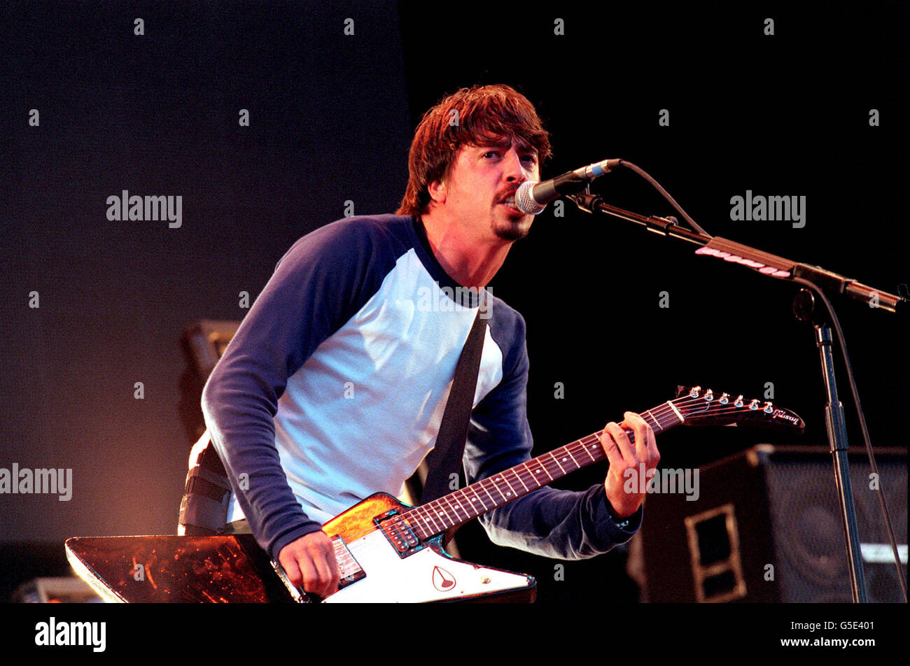 Lead singer of american rock group foo fighters hi-res stock ...