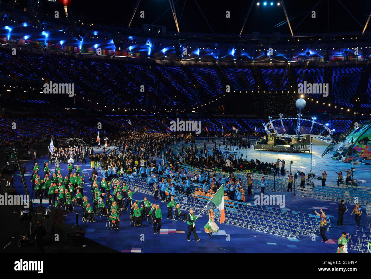 Ireland's Cathal Miller leads his team into the stadium during the ...