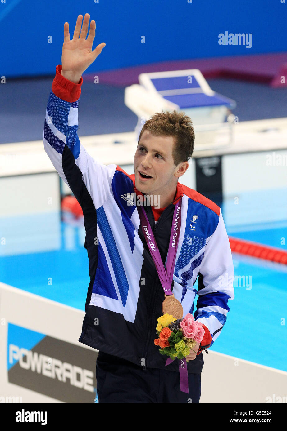Great Britain's James Clegg poses with his Bronze Medal following the ...