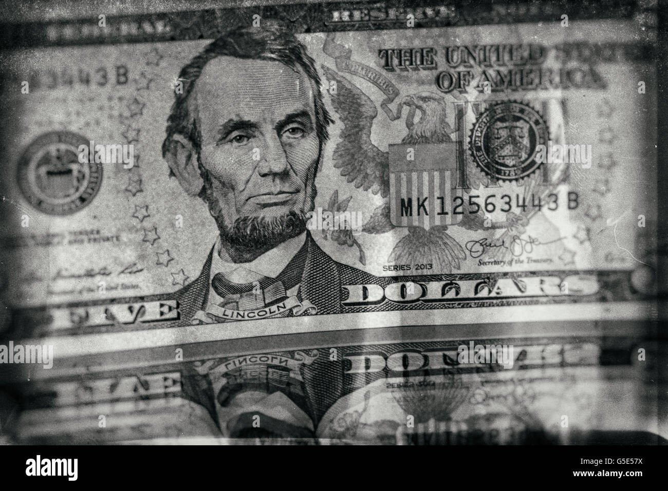 US five dollar banknote Stock Photo - Alamy