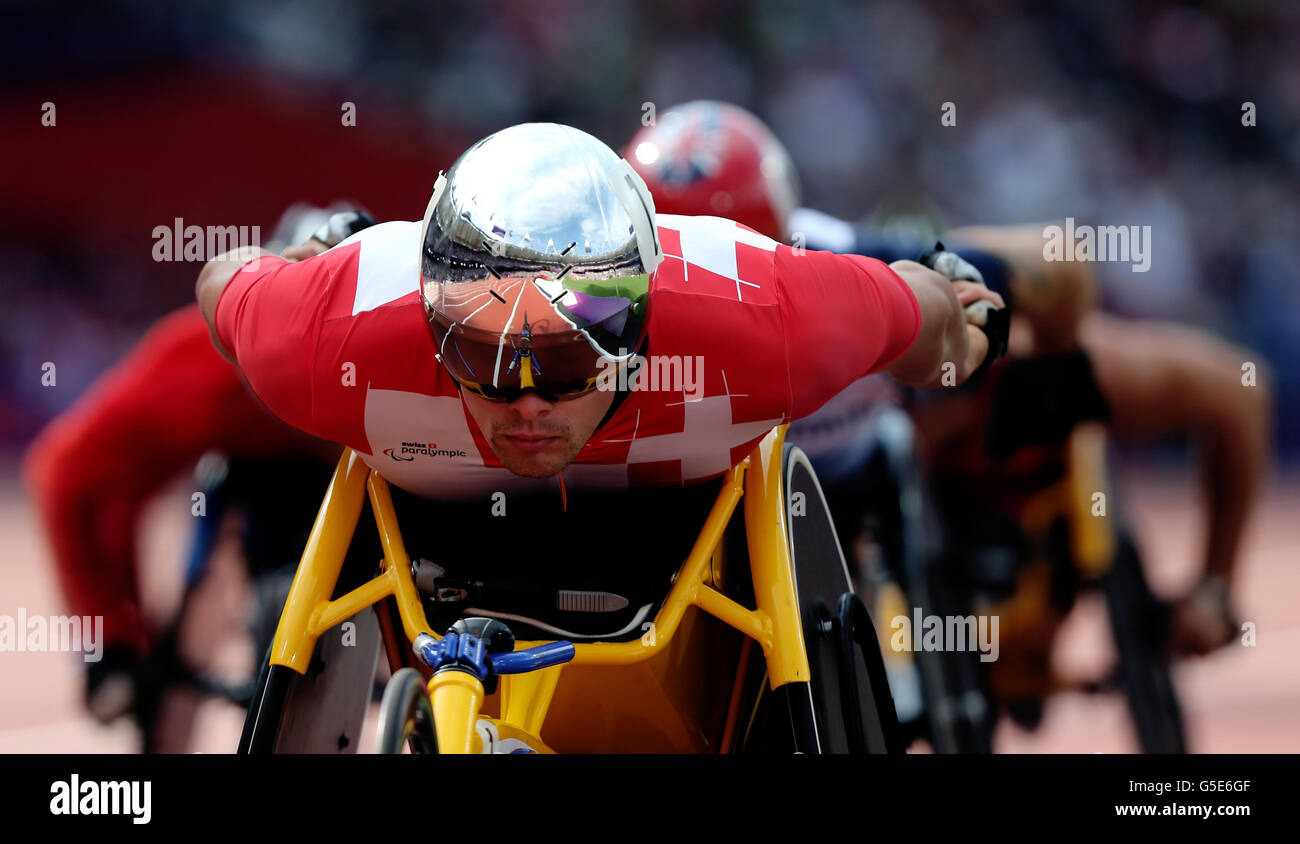 Switzerland's Marcel Hug during the Men's 1500m T54 category round 1 at ...