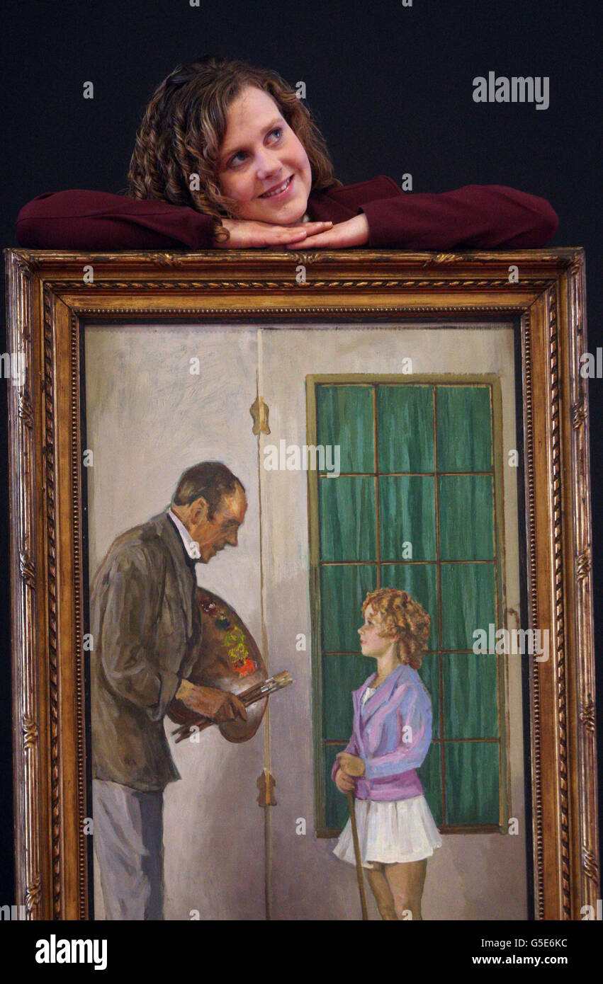 Lyon & Turnbull staff member of staff Cathy Marsden stands with a ...