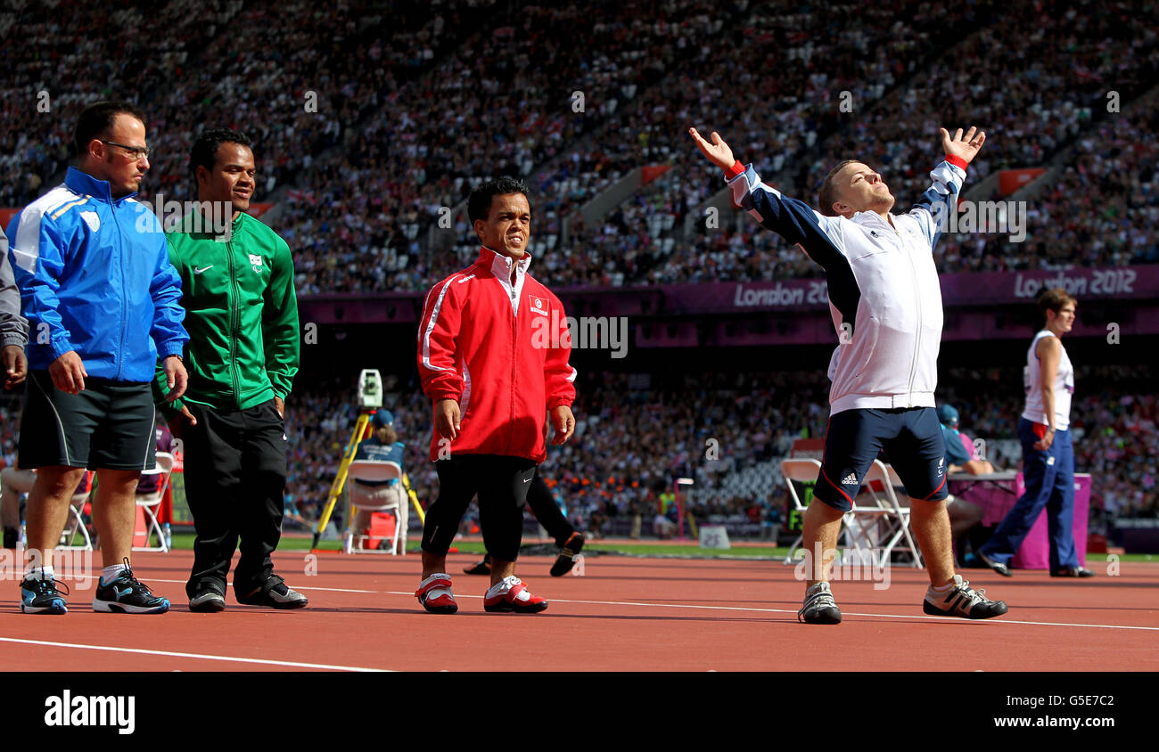 Great Britain's Kyron Duke is introduced to the crowd before the mens ...
