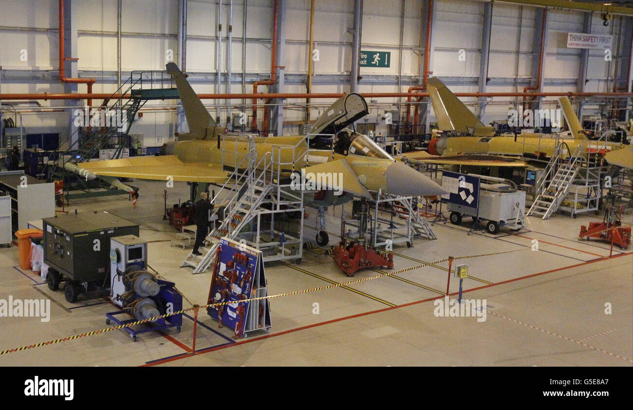 Eurofighter typhoon under construction at bae systems hi-res stock ...